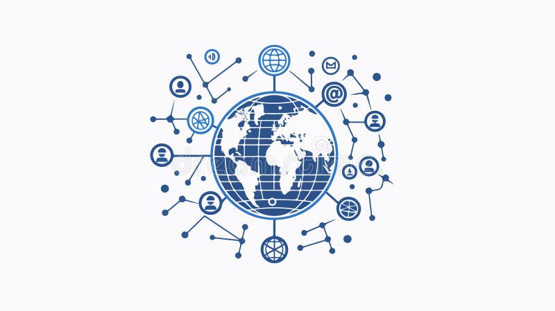 Global Networking Outline Icon Vector Illustration for Professional Use ...