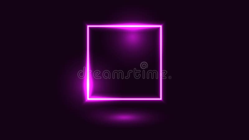 Vector Illustration of Glowing Purple Neon Square. Stock Vector ...