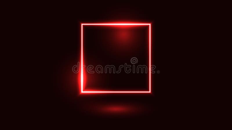 Vector Illustration of Glowing Red Neon Square. Stock Vector ...