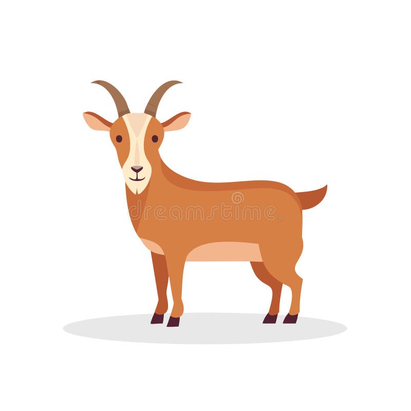 Vector Illustration of Goat, Cute Animal Character for Decor Stock ...