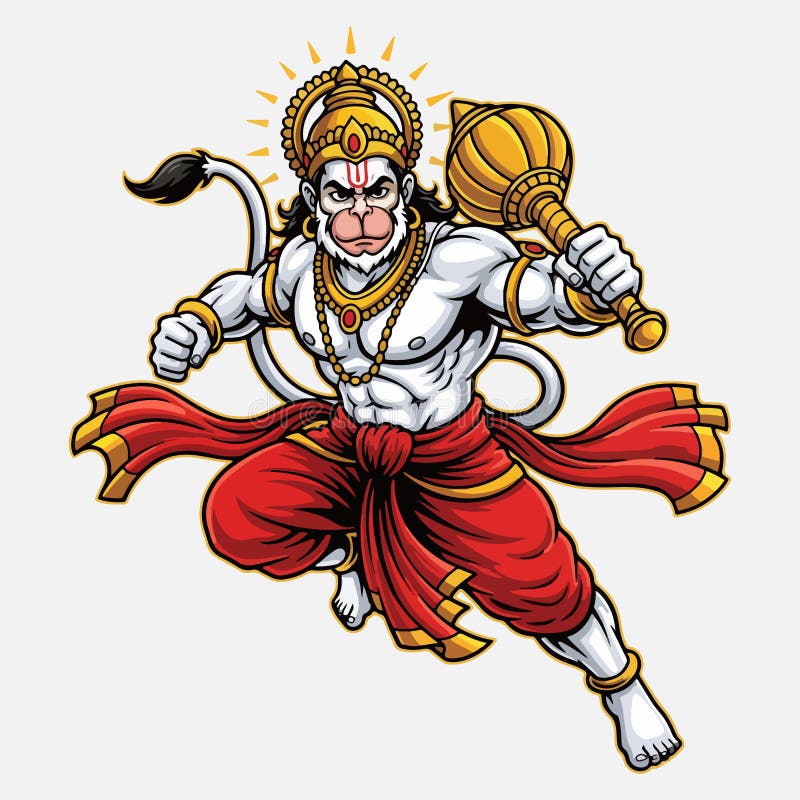 Vector Illustration of God Hanuman Stock Vector - Illustration of ...