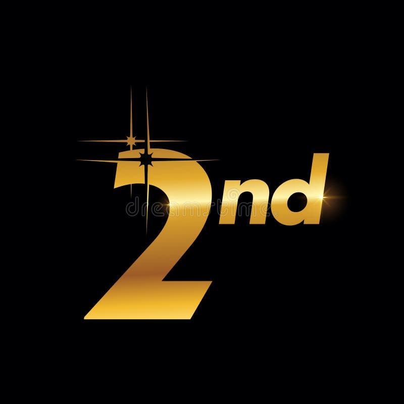 Gold 2nd Logo stock vector. Illustration of holiday - 196150124