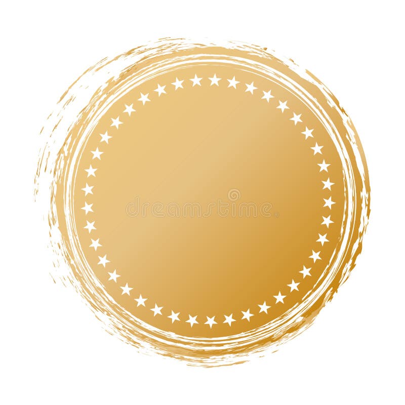 Vector Illustration of Gold Colored Circle Brush Painted Banner with ...