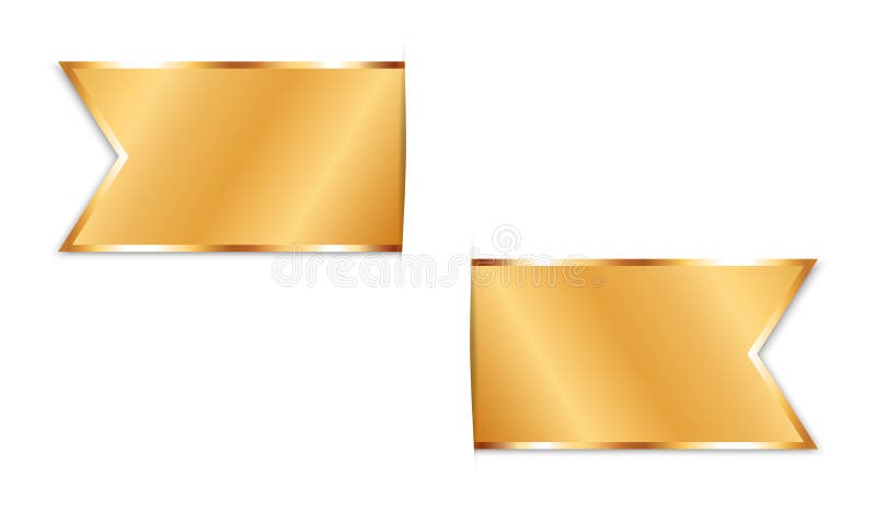 Vector Illustration of Gold Colored Label Banner Stock Vector ...