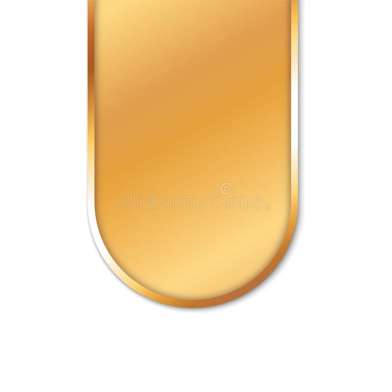Vector Illustration of Gold Colored Label Banner with Gold Colored ...