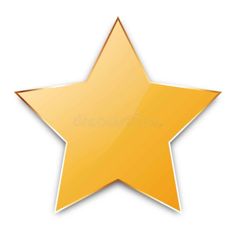 Vector Illustration of Gold Colored Star Shape Banner with Gold Frame ...