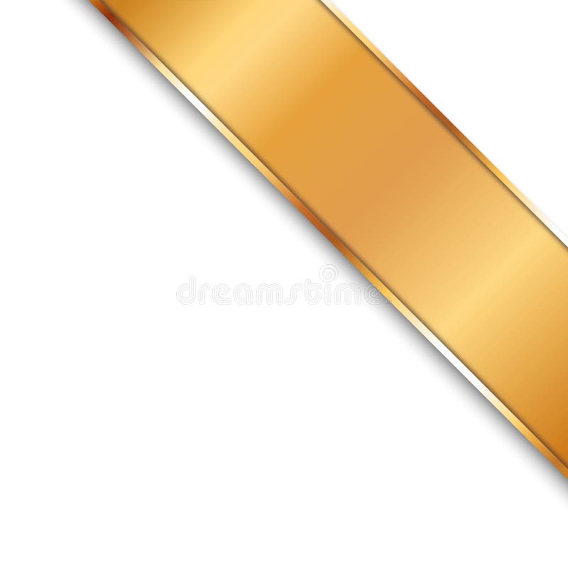 Vector Illustration of Gold Corner Ribbon Banner with Gold Colored ...