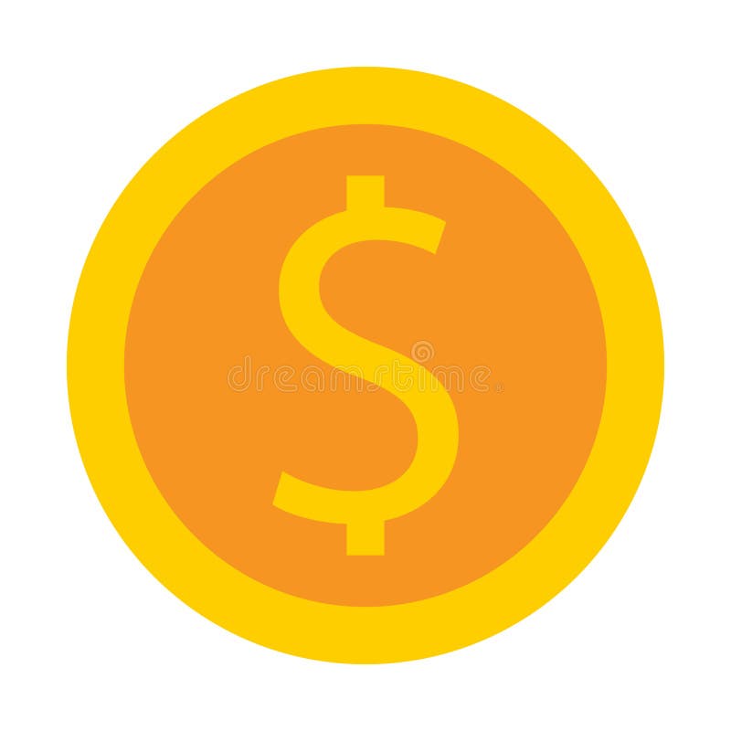 Gold Dollar Coin. Vector Illustration Stock Vector - Illustration of ...
