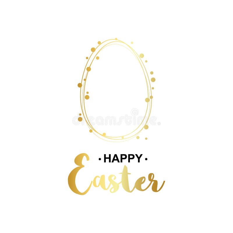 Gold happy easter card stock vector. Illustration of backdrop - 148557695