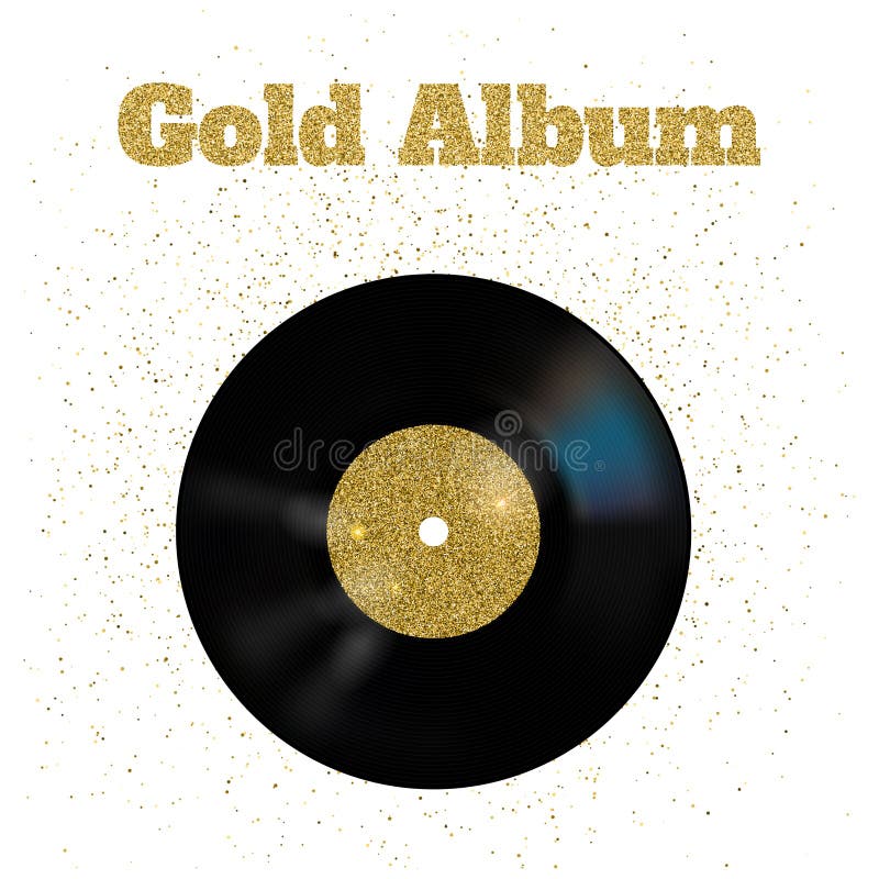 Vector Illustration of Gold Metal Vinyl Disk Stock Vector ...