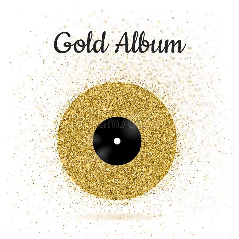 Vector Illustration of Gold Metal Vinyl Disk Stock Vector ...