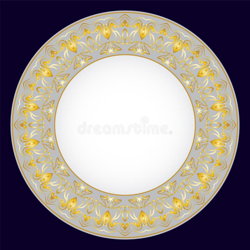Vector Illustration of Gold Oriental Tray Stock Vector - Illustration ...