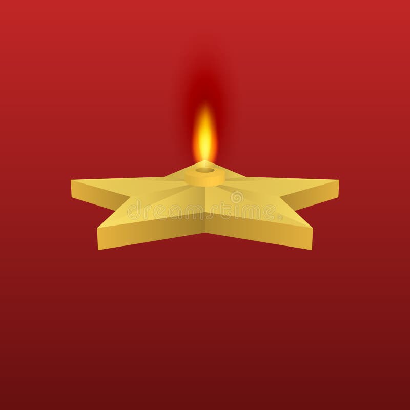 Vector Illustration of a Gold Star with Fire Stock Vector ...
