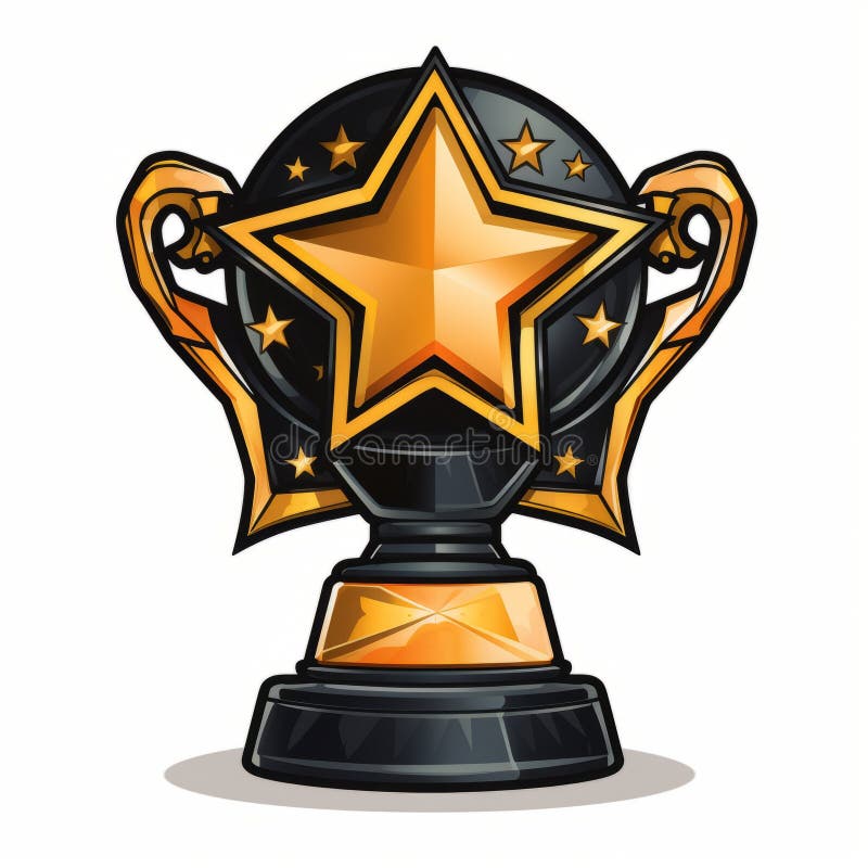 Vector Illustration of a Gold Trophy with a Star on Top Stock ...