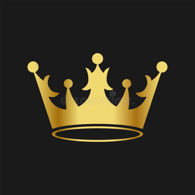 A Vector Illustration of Golden Crown Logo Stock Vector - Illustration ...