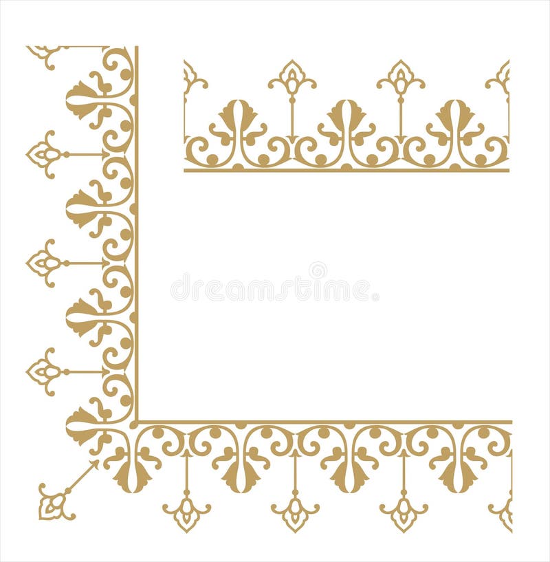 Vector Illustration of Golden Frame Corner Border Element, Suitable for ...