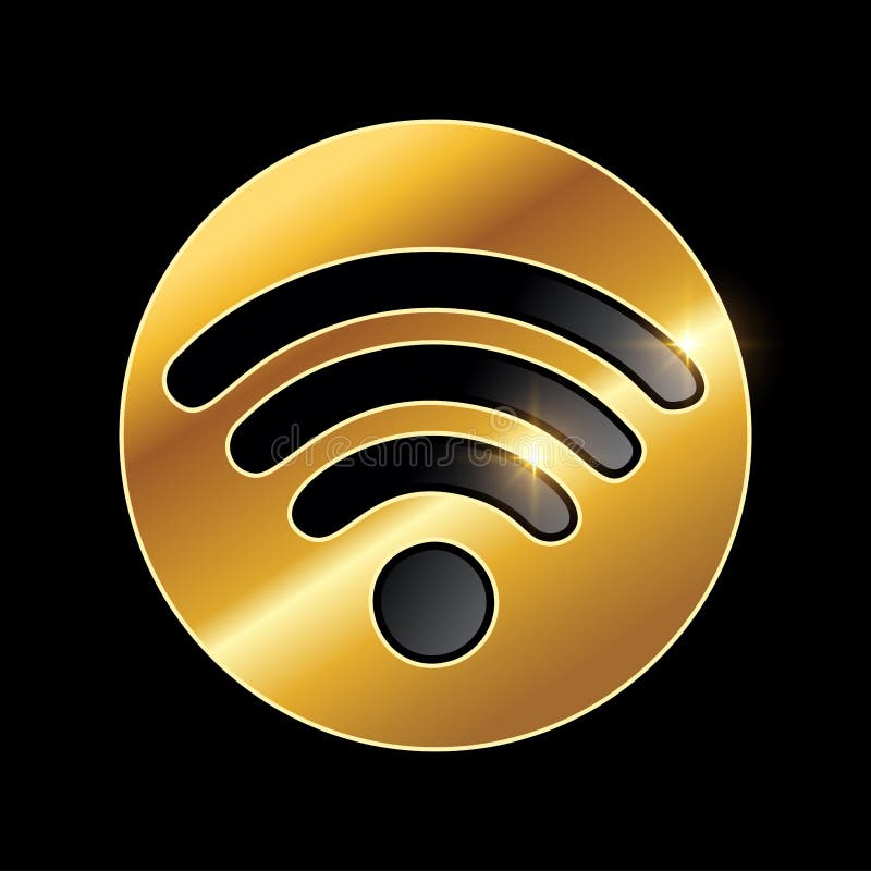 Golden Internet Network Vector Icon Stock Vector - Illustration of ...
