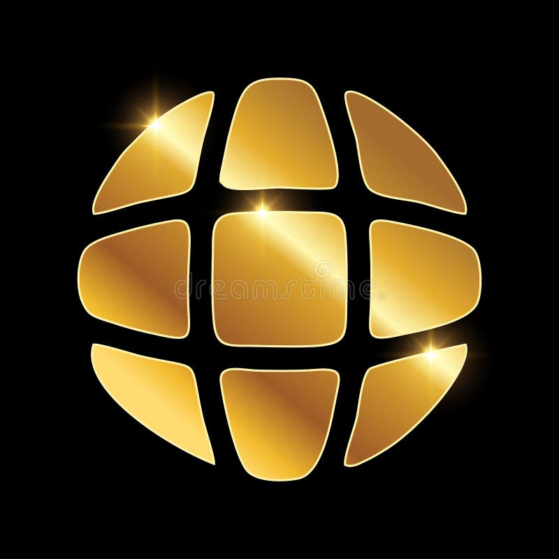 Golden Internet Network Vector Icon Stock Vector - Illustration of ...