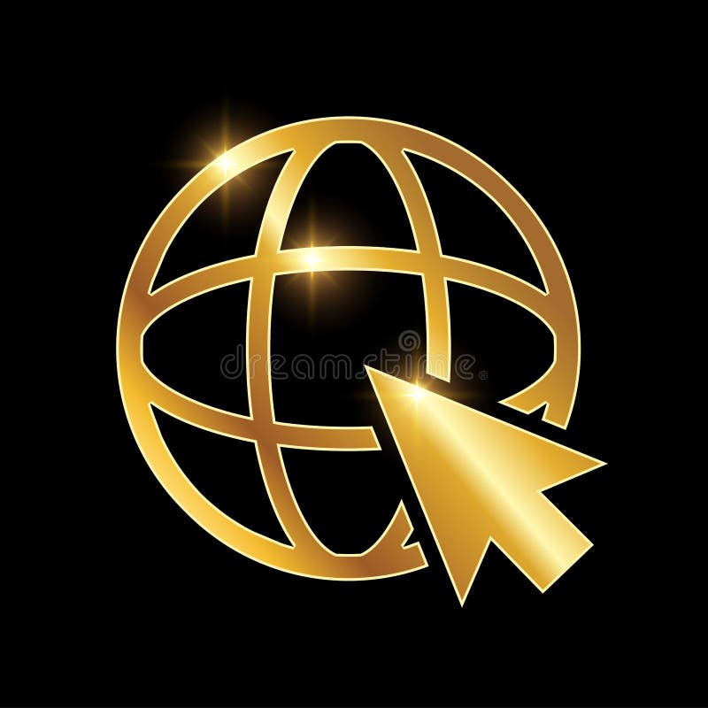 Golden Internet Network Vector Icon Stock Vector - Illustration of ...
