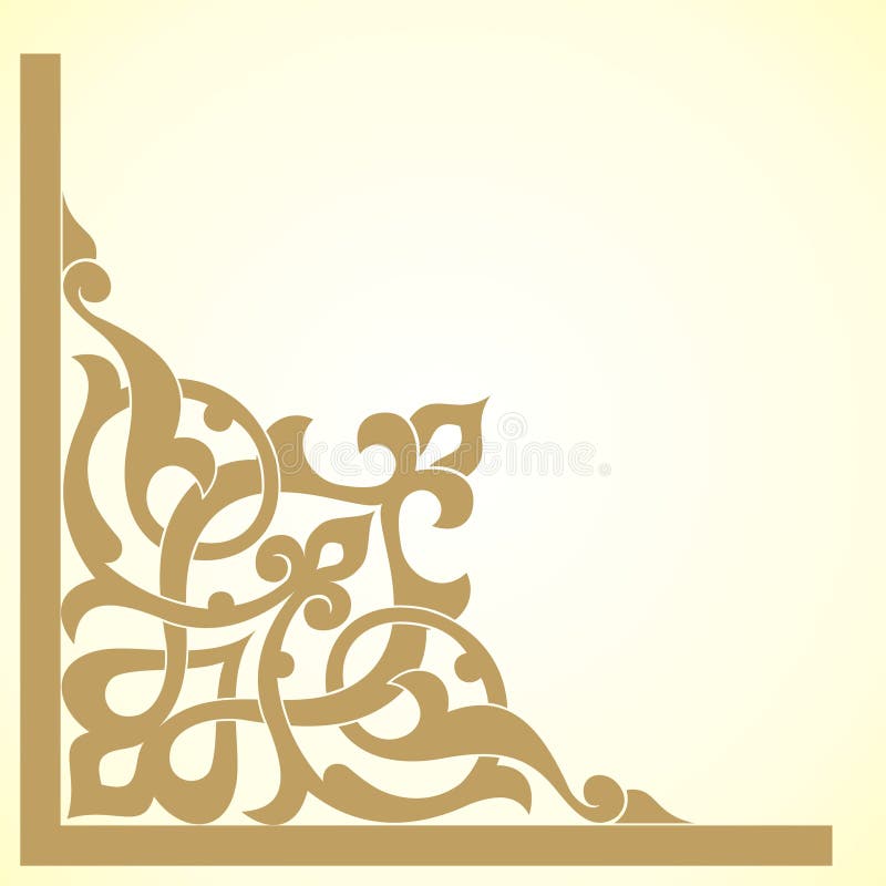 Golden Islamic Frame Border, Frame Corner Design Template, Arabic ...