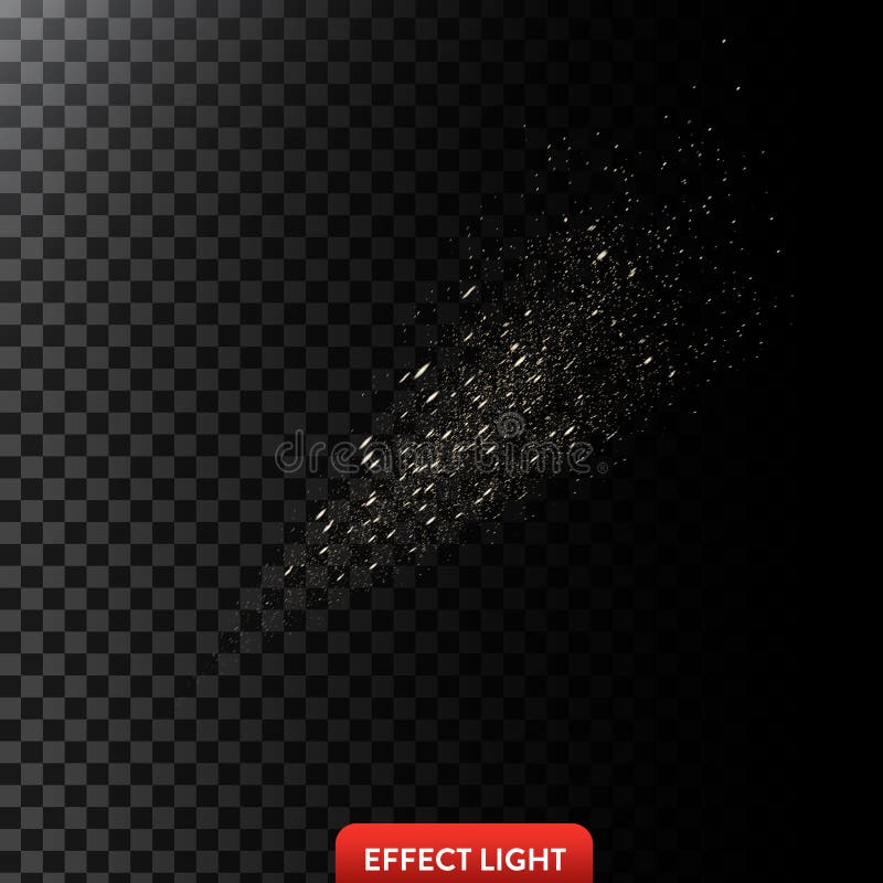 Vector Illustration of a Golden Light Ray with Glitter, a Light Beam ...