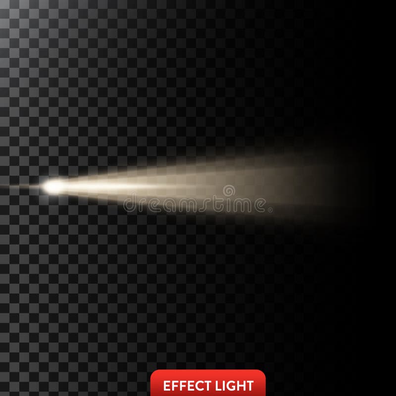 Vector Illustration of a Golden Light Ray, a Light Beam, a Glow Effect ...