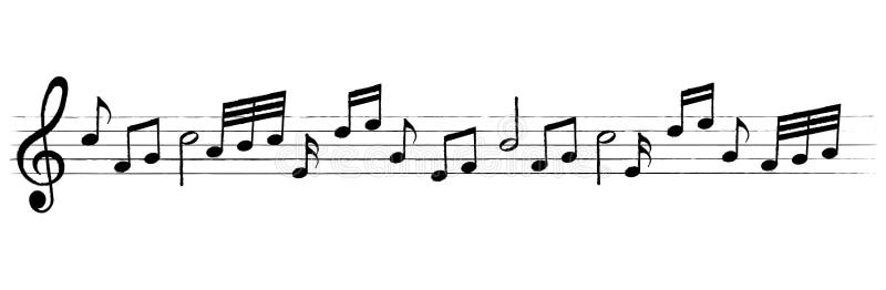 Musical Notes Melody with Clef on White Background Stock Vector ...