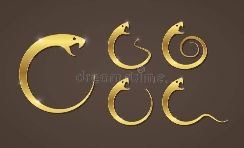 Golden Snake in Surreal Ambiance Stock Illustration - Illustration of ...