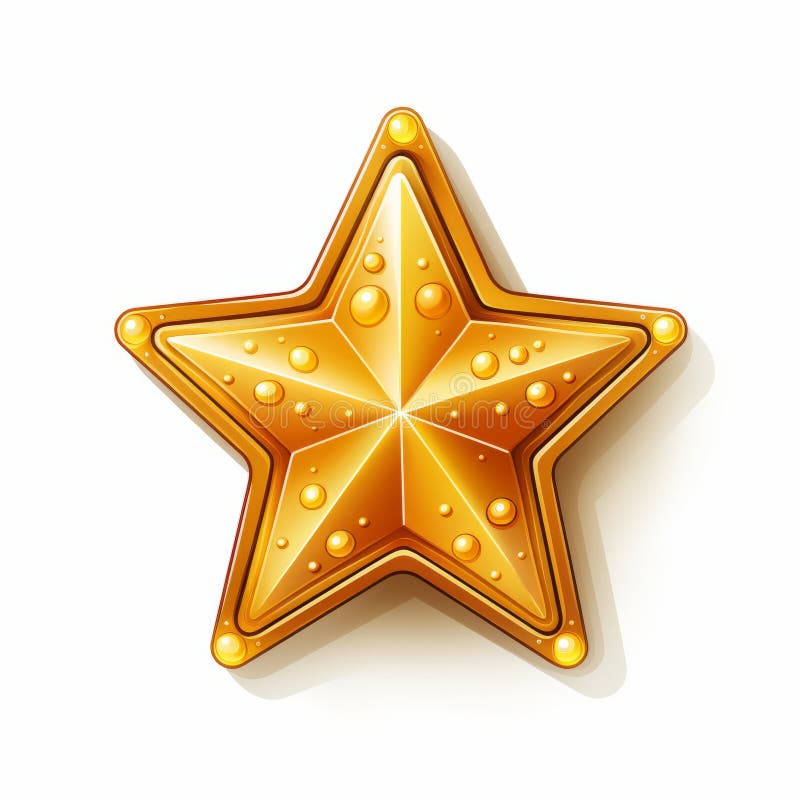 Vector Illustration of a Golden Star on a White Background Stock ...