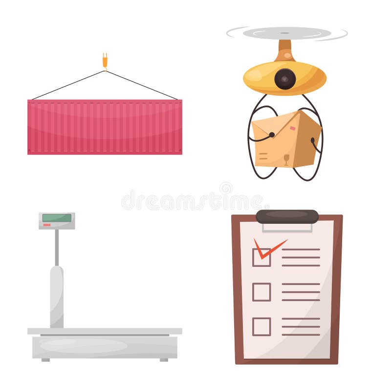 Vector Design of Goods and Cargo Sign. Collection of Goods and ...