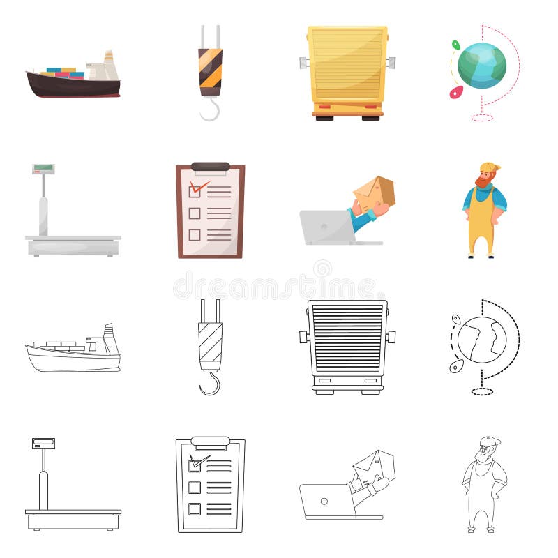 Vector Design of Goods and Cargo Symbol. Collection of Goods and ...