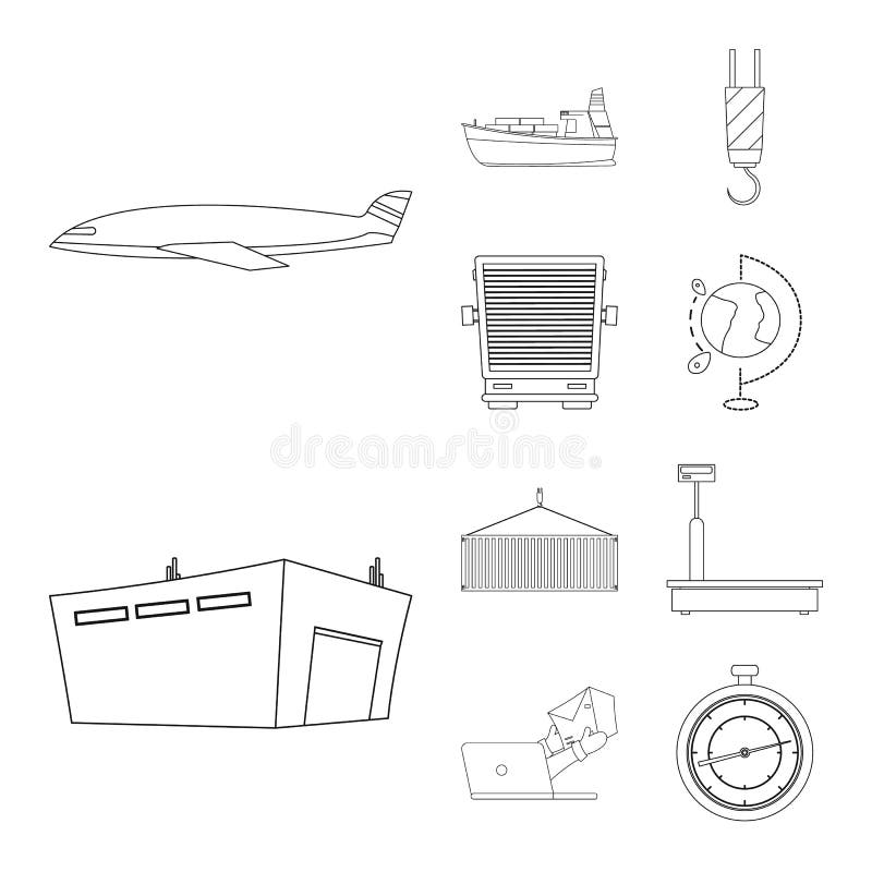 Vector Illustration of Goods and Cargo Symbol. Collection of Goods and ...