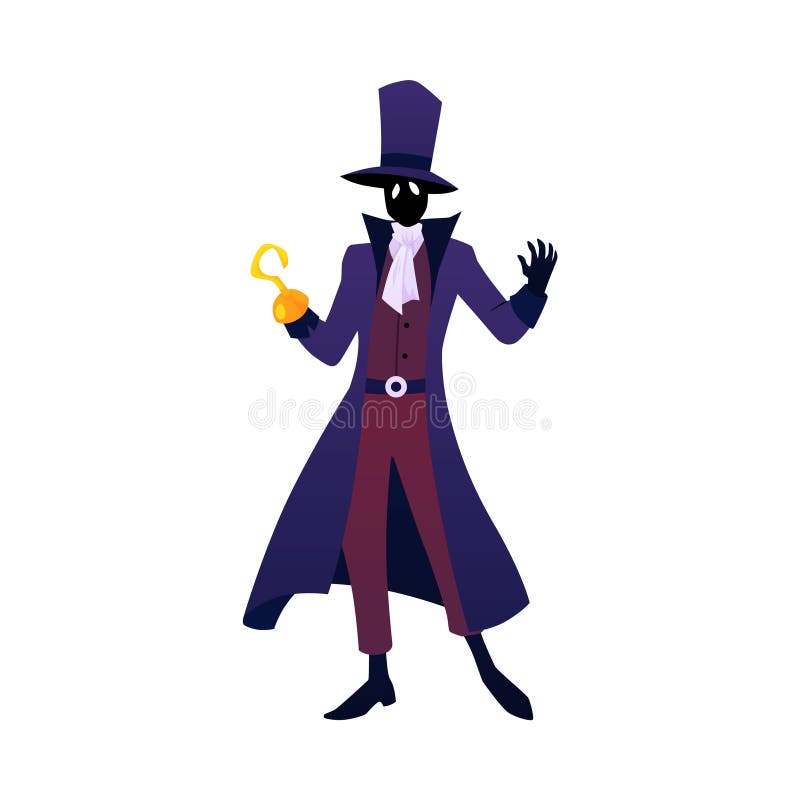 Vector Illustration a Gothic Character without a Face and a Hook ...