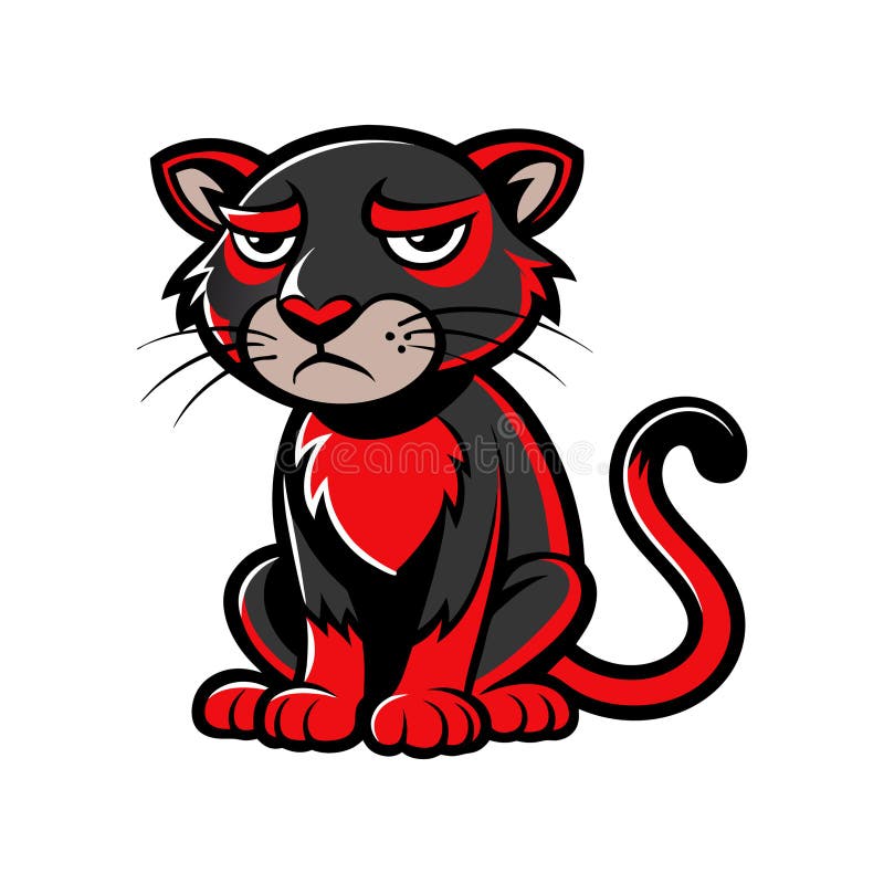 Graceful Panthers Drowsy Design Expression Stock Vector - Illustration ...