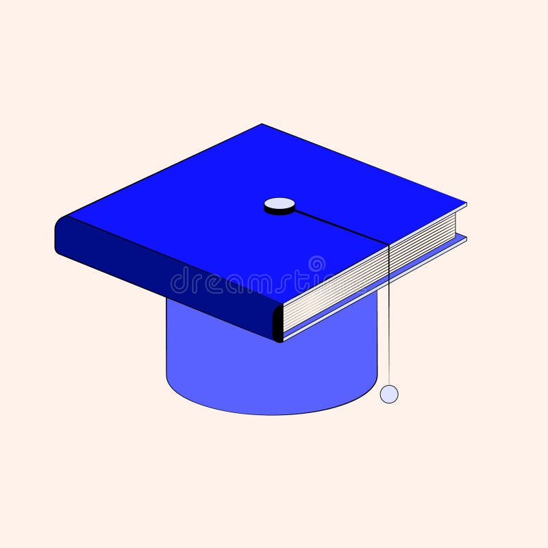 Vector Illustration. Graduation Cap Formed by Book, Represents the ...