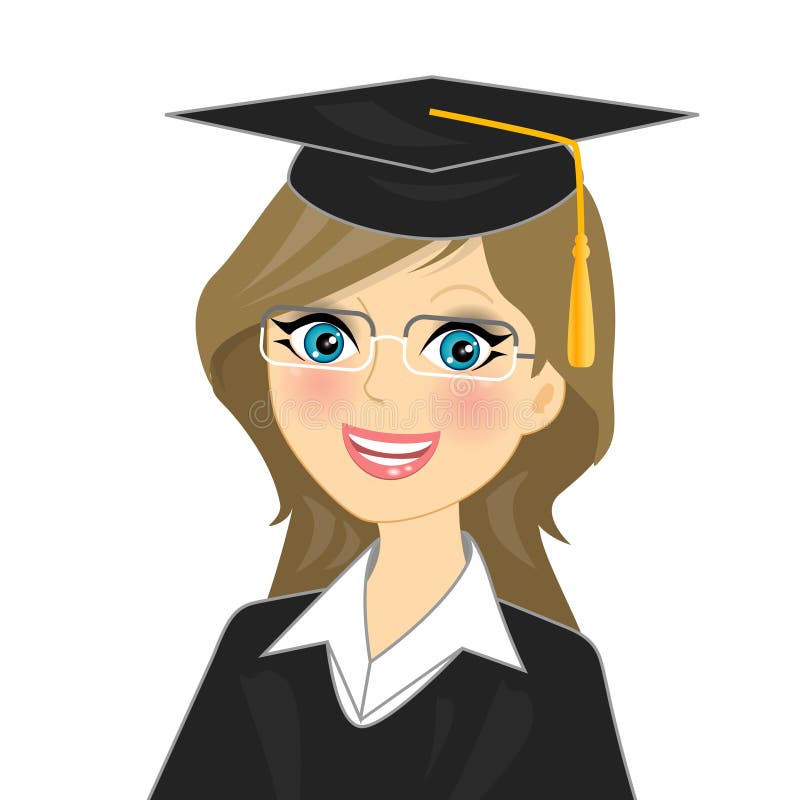 Brunette Graduation Girl stock vector. Illustration of person - 49402020