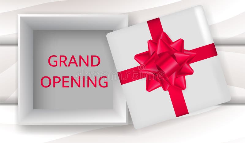 Vector Illustration. Grand Opening Text in a Open Box Stock Vector ...