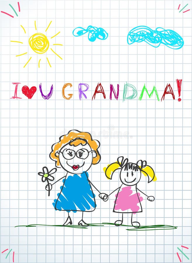 I Love You Grandma Stock Vector Illustration Of Happy 33217873