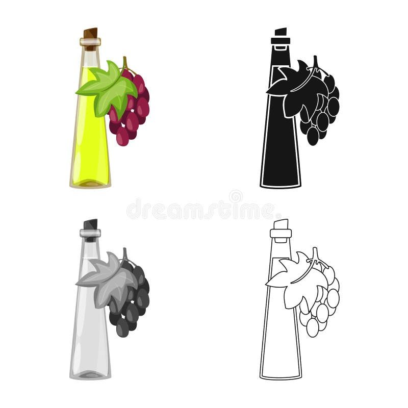 Vector Illustration of Grape and Seed Sign. Set of Grape and Vitamin ...