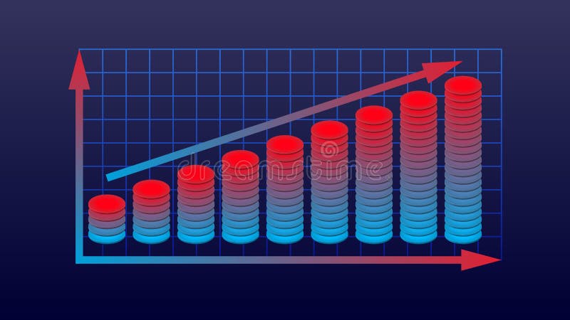 Vector Illustration of Graph of Growth Indicators with an Upward Arrow ...
