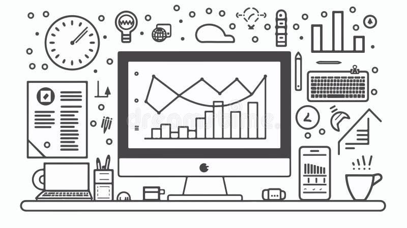 Professional Graphical Statistic Report Outline Icon for Business ...