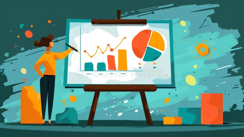 Vector Illustration Graph in White Board, Bussines Strategy Planing in ...