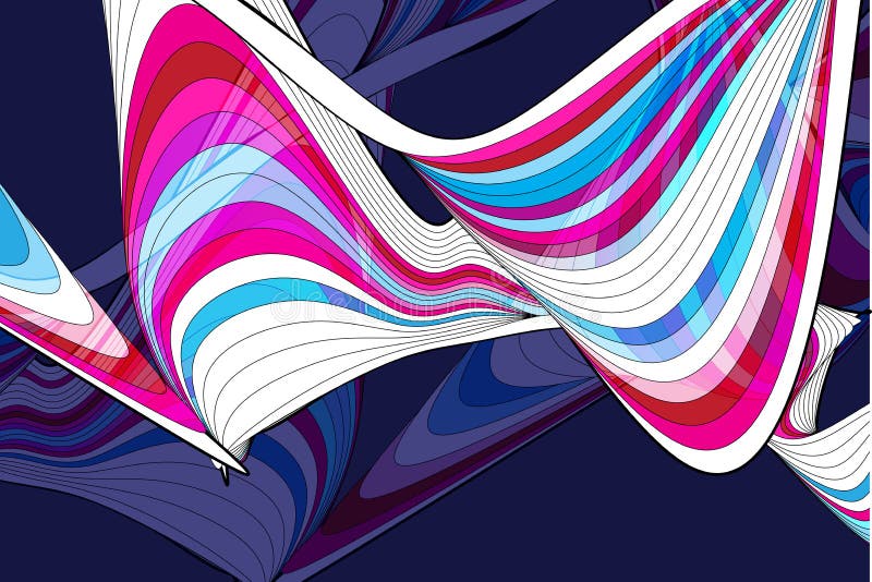 Vector Illustration with Graphic Linear Waves Stock Illustration ...