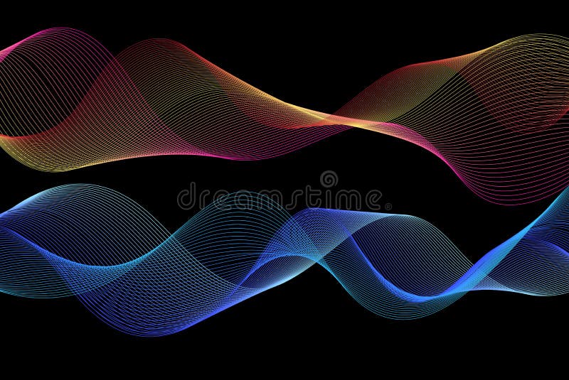 Vector Illustration with Graphic Linear Waves Stock Illustration ...