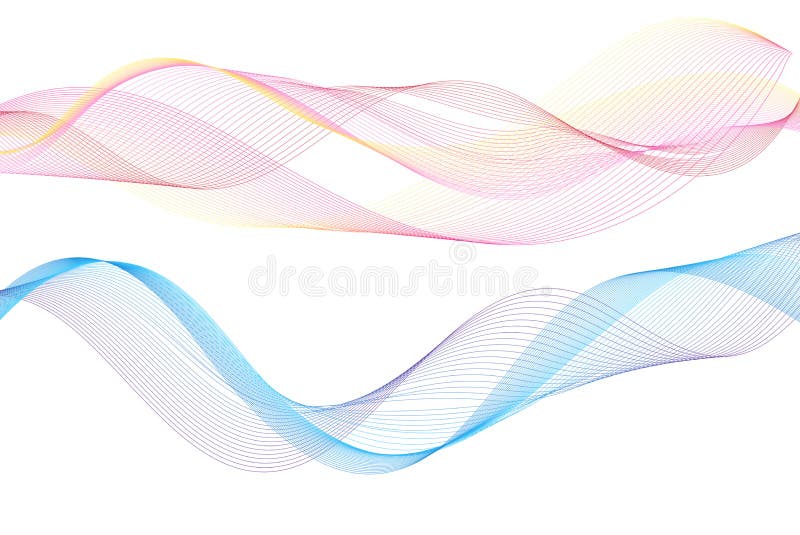 Vector Illustration with Graphic Linear Waves Stock Illustration ...