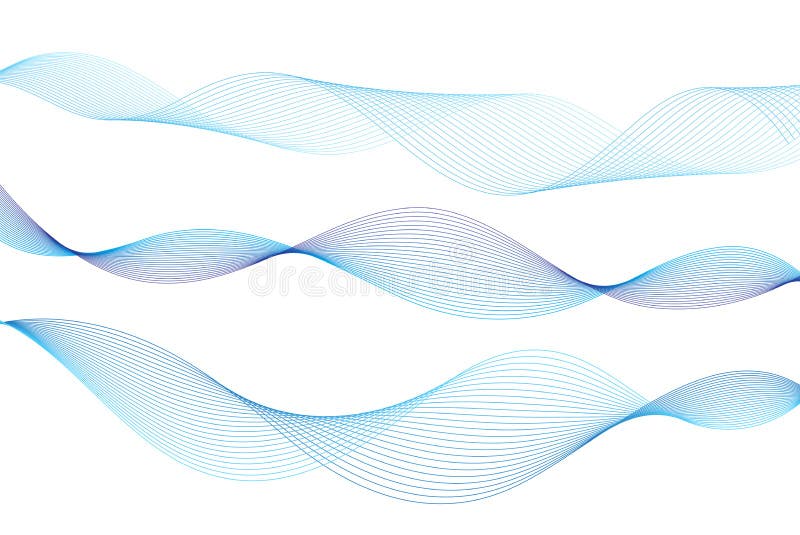 Vector Illustration with Graphic Linear Waves and Strokes Stock ...