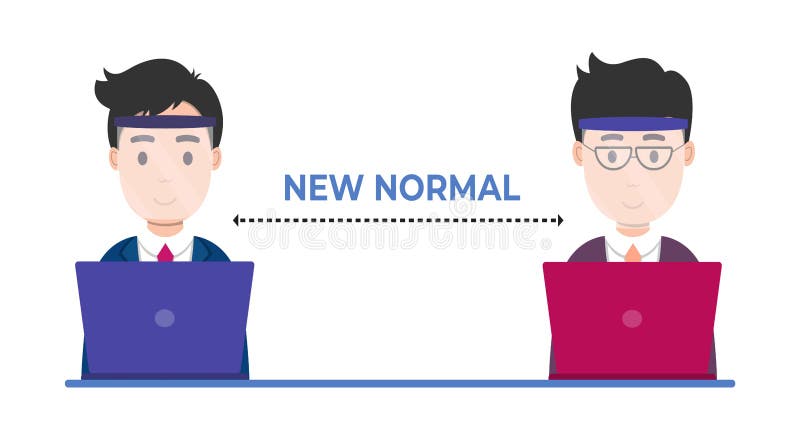 Vector Illustration Graphic of People Work in New Normal. Good for ...
