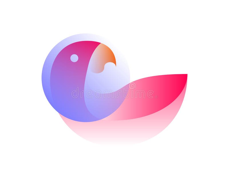 Vector Bird in Gradient Style. Digital Art Stock Vector - Illustration ...