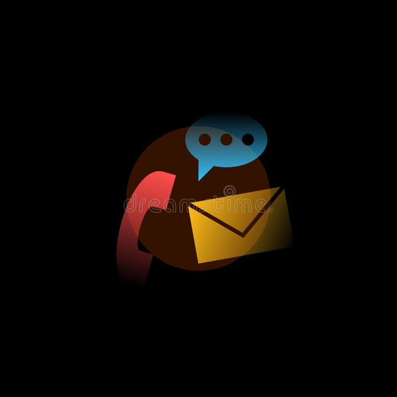 Contact Us. Vector Icon in Gradient Style Stock Vector - Illustration ...