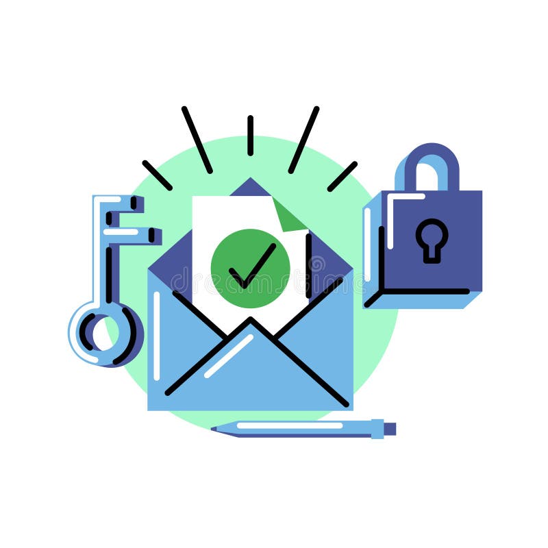 Email Verification. Vector Icon in Bold Line Style Stock Vector ...